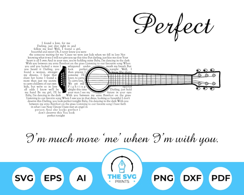 Custom Song Lyrics Acoustic Guitar Wedding Song Lyrics SVG - Etsy