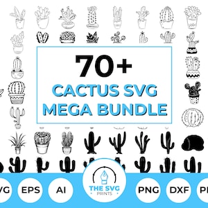 Cactus SVG Mega Bundle - 70+ Cactus Clipart, Succulent SVG Bundle ...