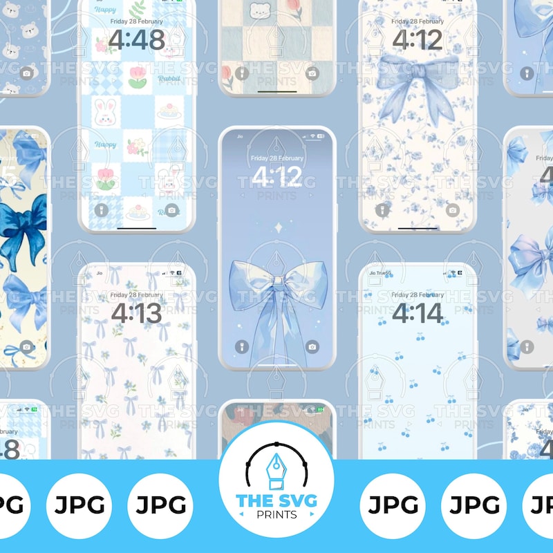 Light Blue Bow Wallpaper - Etsy