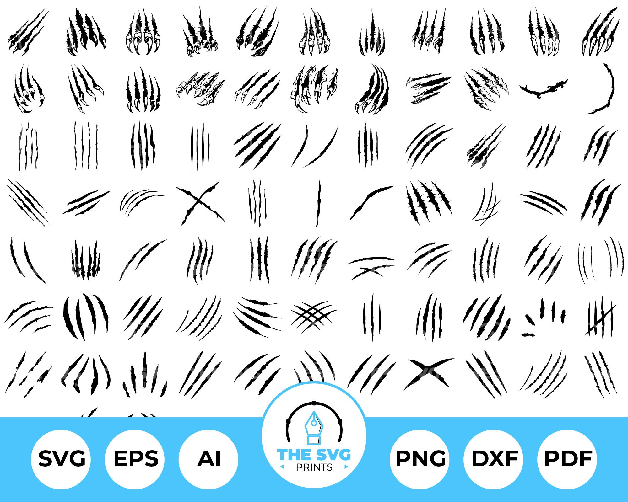 Scratches SVG Mega Bundle 80 Animal Scratches Claw Mark - Etsy