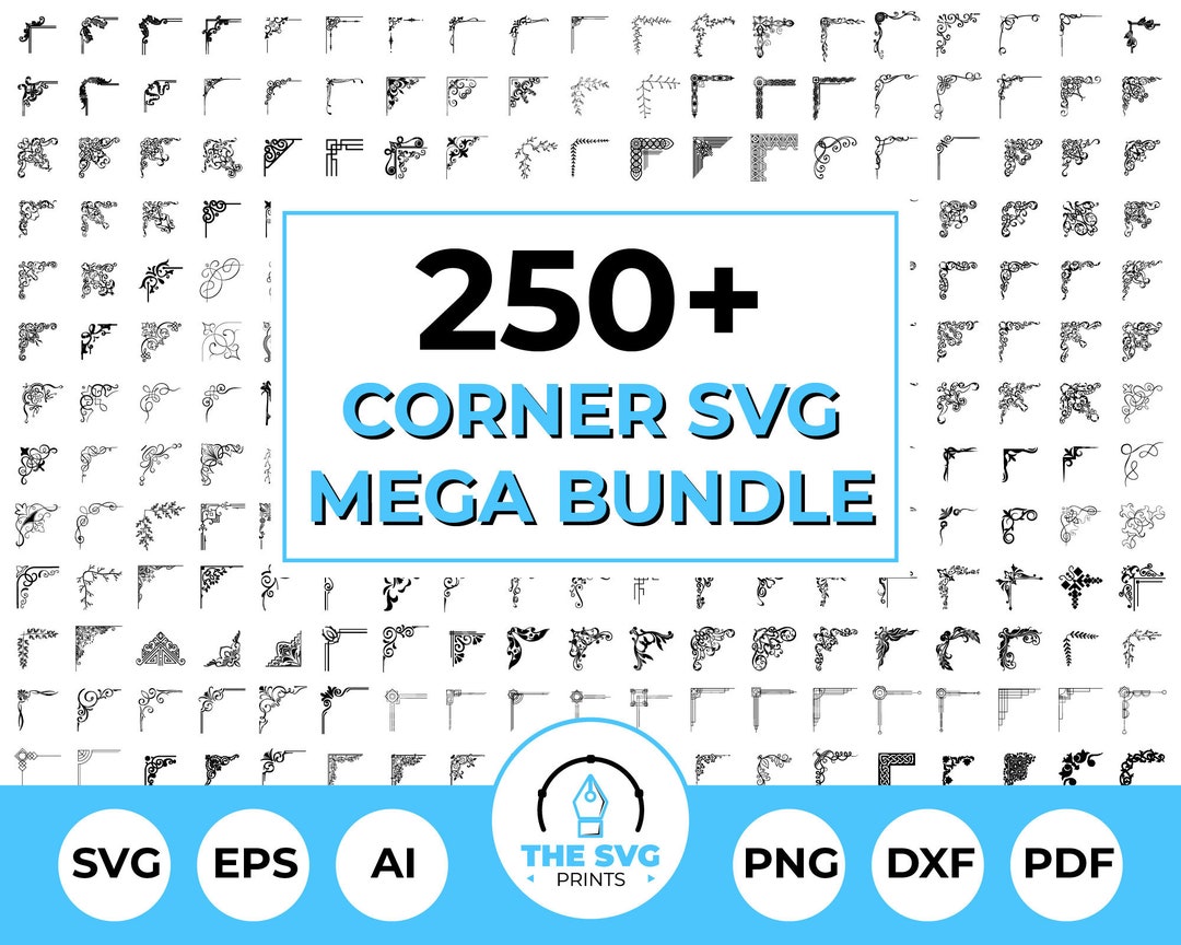Corner SVG Mega Bundle: Floral Border Frames (digital Download) - Etsy