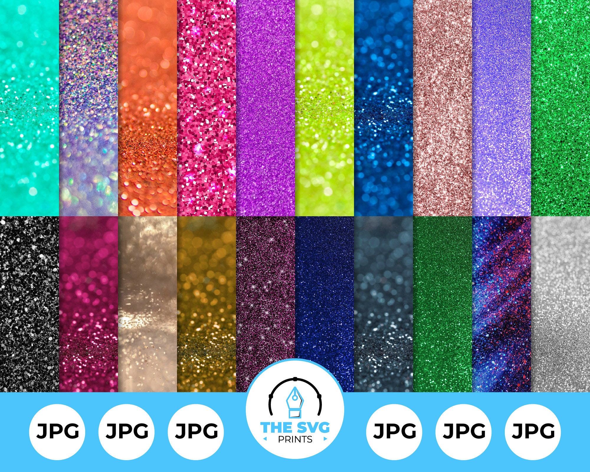 Colorful Glitter Digital Paper Bundle 400 Glitter - Etsy