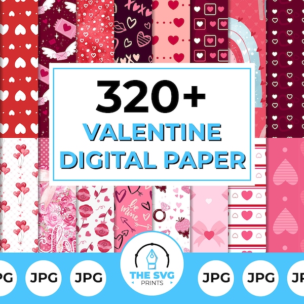 Valentine Digital Paper - Etsy