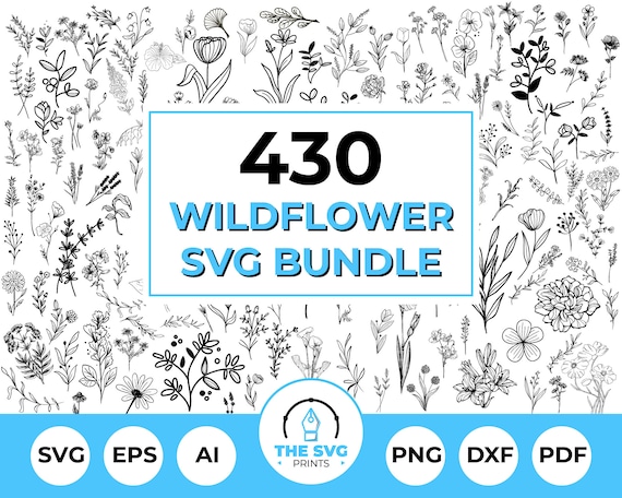 Wildflower SVG Mega Bundle 430 Floral Elements Botanical - Etsy