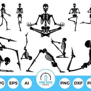 Skeleton SVG Bundle - 10 Skeletons, Skeleton Fitness SVG, Bones ...