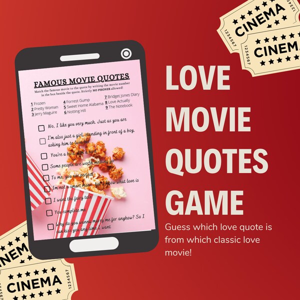 Movie Quote Game - Etsy