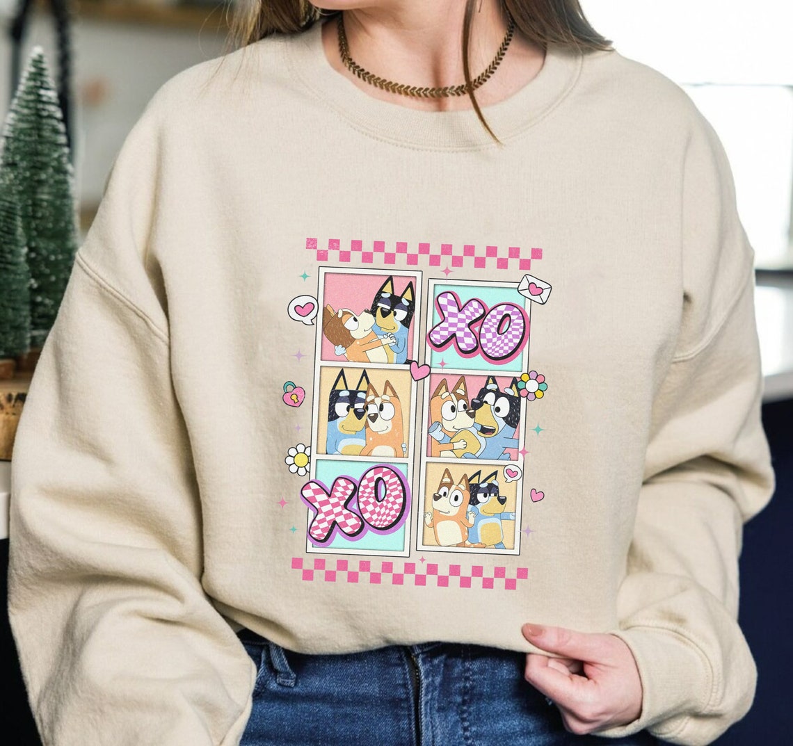 Bluey Couple Xoxo Valentine Png, Bandit and Chilli Vanlentine Png ...