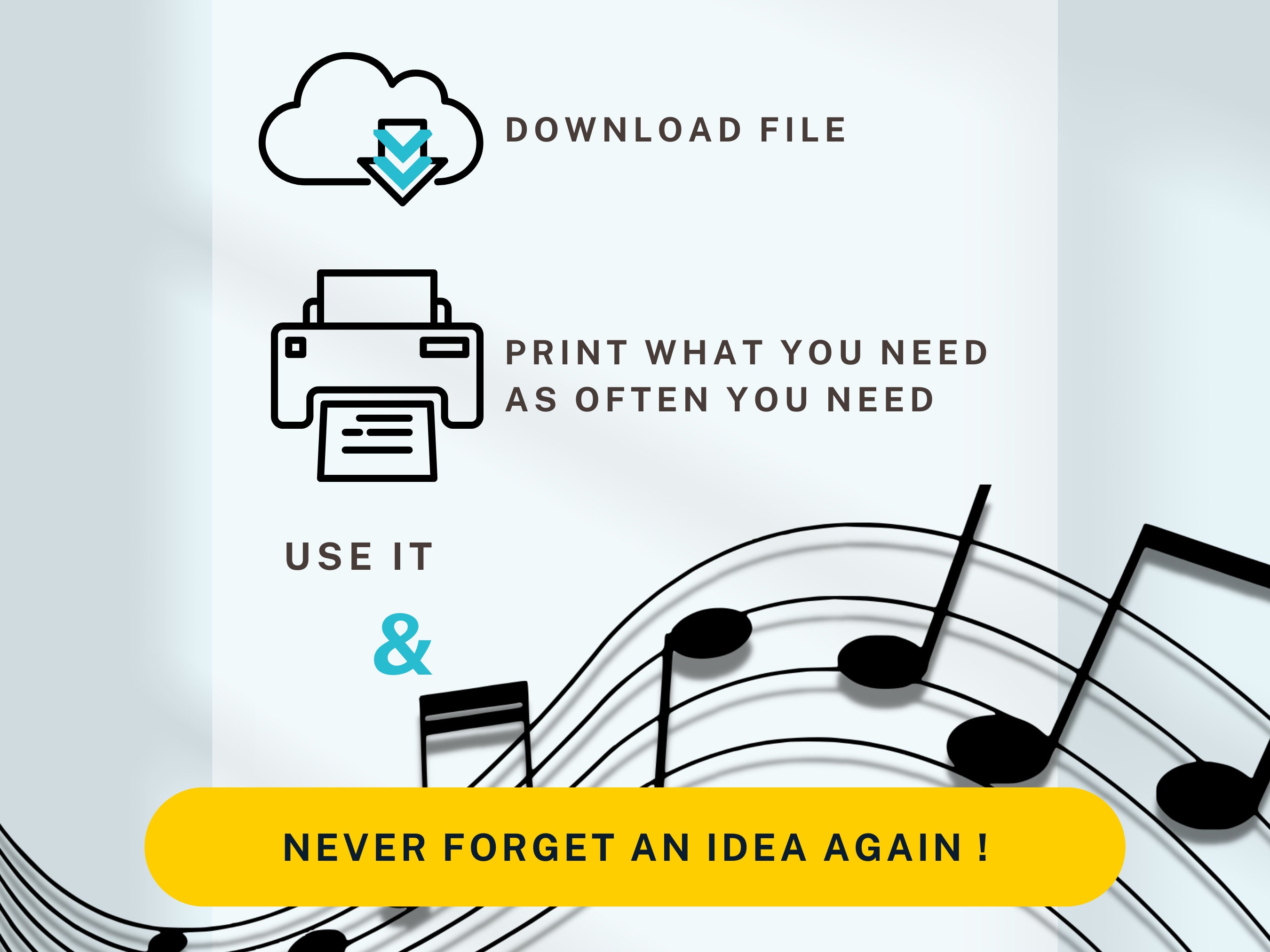 Printable Sheet Music A4 PDF. Printable Staff Paper. 8, 10 & 12 Staves ...