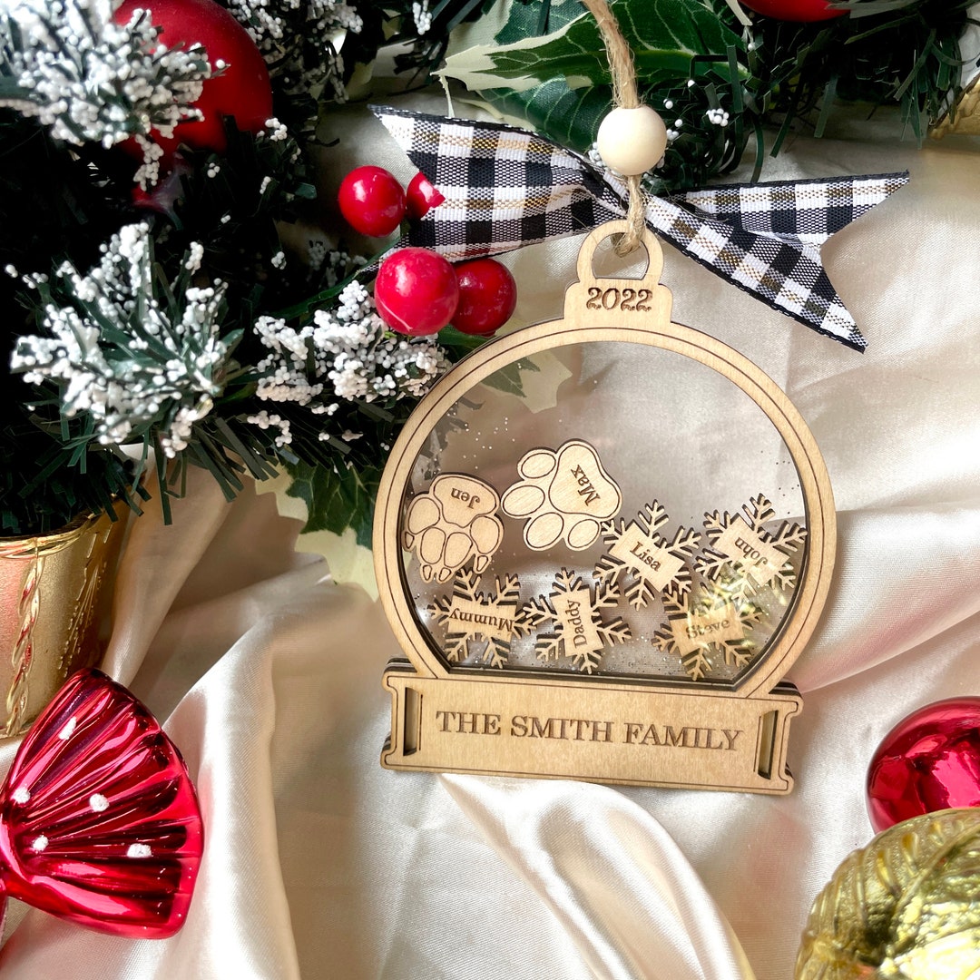 Personalized Snow Globe Family Ornament 4D Shake Snow Globe Family ...