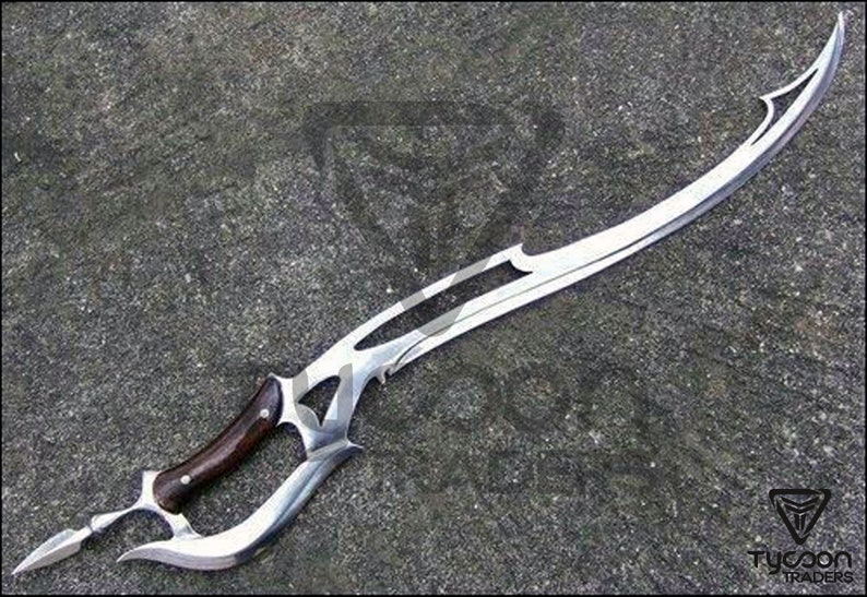 34 Beautiful Custom Handmade Pure D2 Steel Full Tang Angle Sword With ...