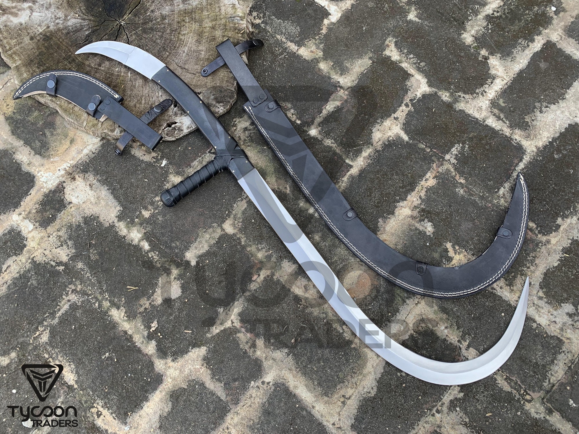 38 Beautiful Custom Handmade Pure D2 Steel Two Handed Double Edge Full ...