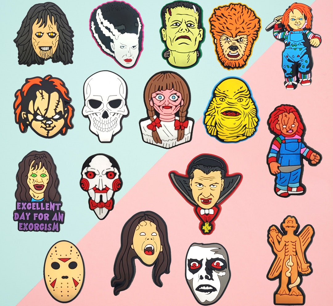 17 Pcs Chucky Charms, Horror Movie Croc Charms, Halloween Croc Charms ...