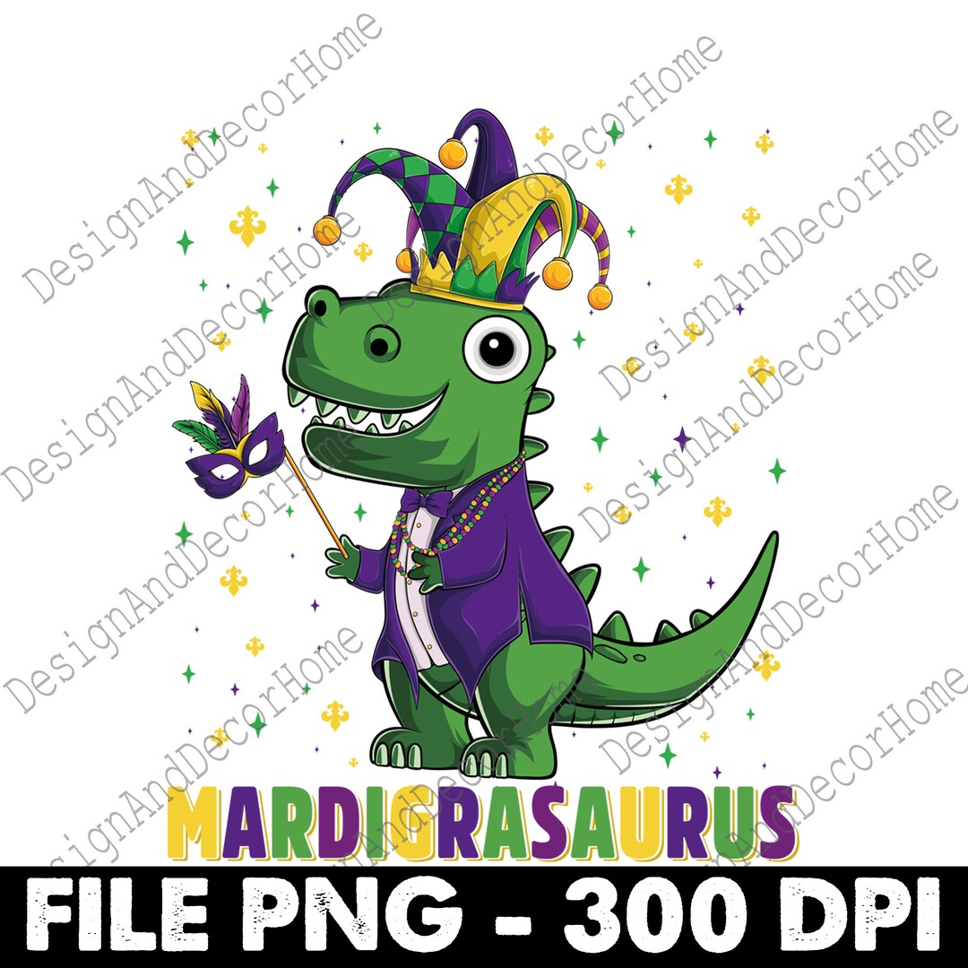 Mardi Grawr T Rex Dinosaur Mardi Gras Costume for Kids Boys Png Digital ...