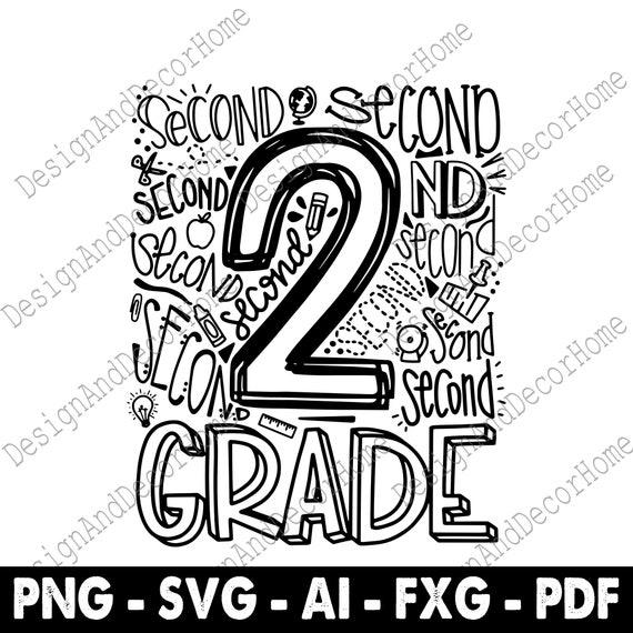 2nd Grade Svg Png Typography Team Second Grade Teacher Back to - Etsy