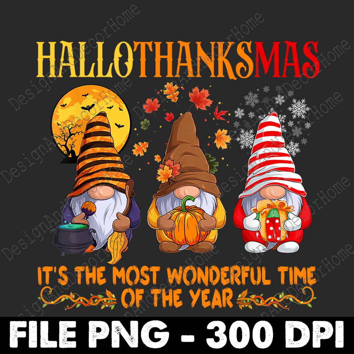 Happy Hallothanksmas Cute Gnomes Fall Halloween Women Girls - Etsy