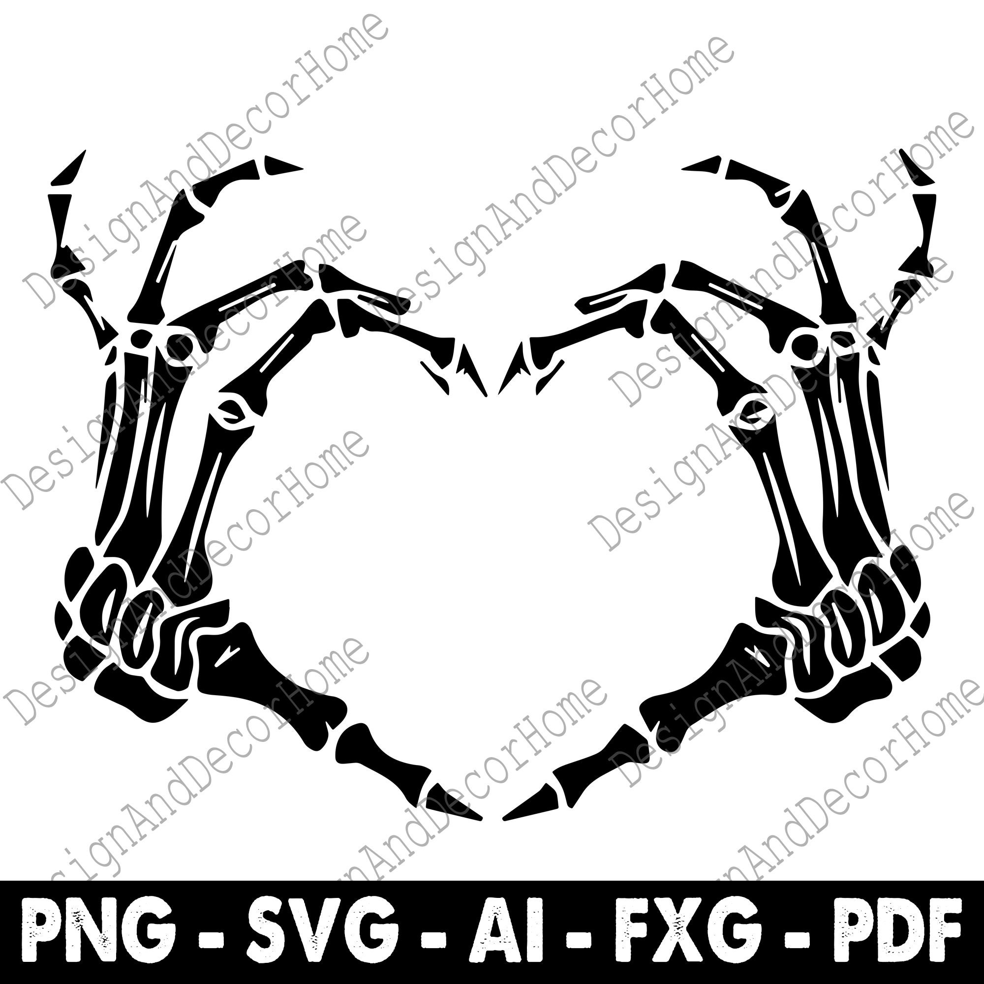 Skeleton Hand Heart Sign Svg Png Bones Costume Funny Halloween - Etsy