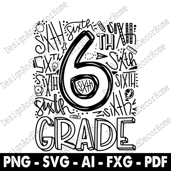 6th Grade Svg Png Typography Team Sixth Grade Teacher Back to - Etsy
