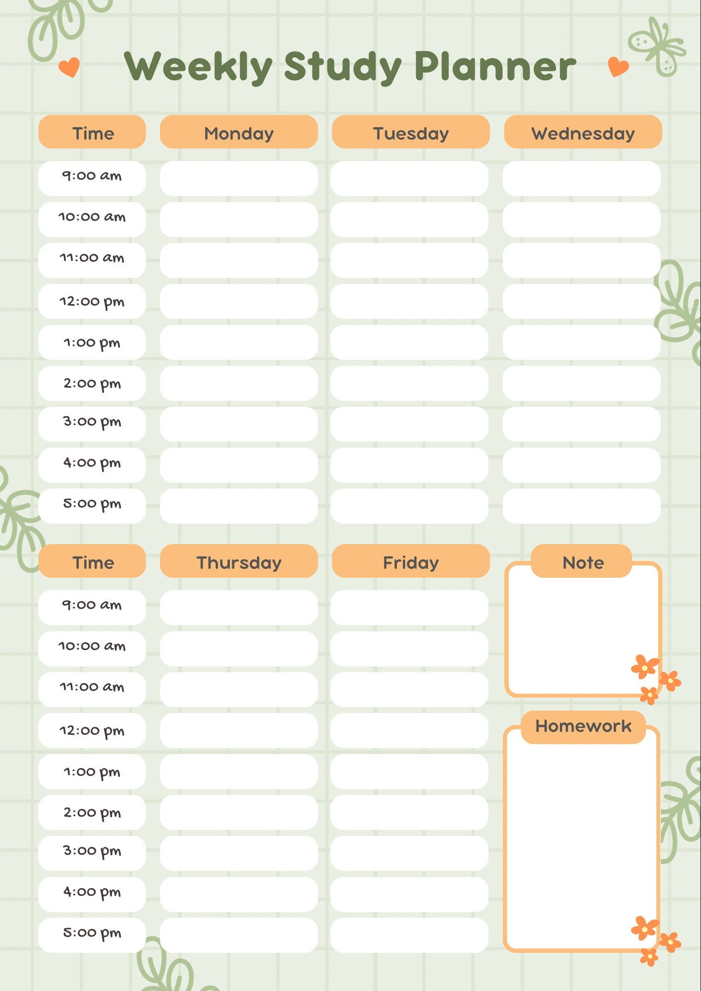 Printable Weekly Study Planner - Etsy
