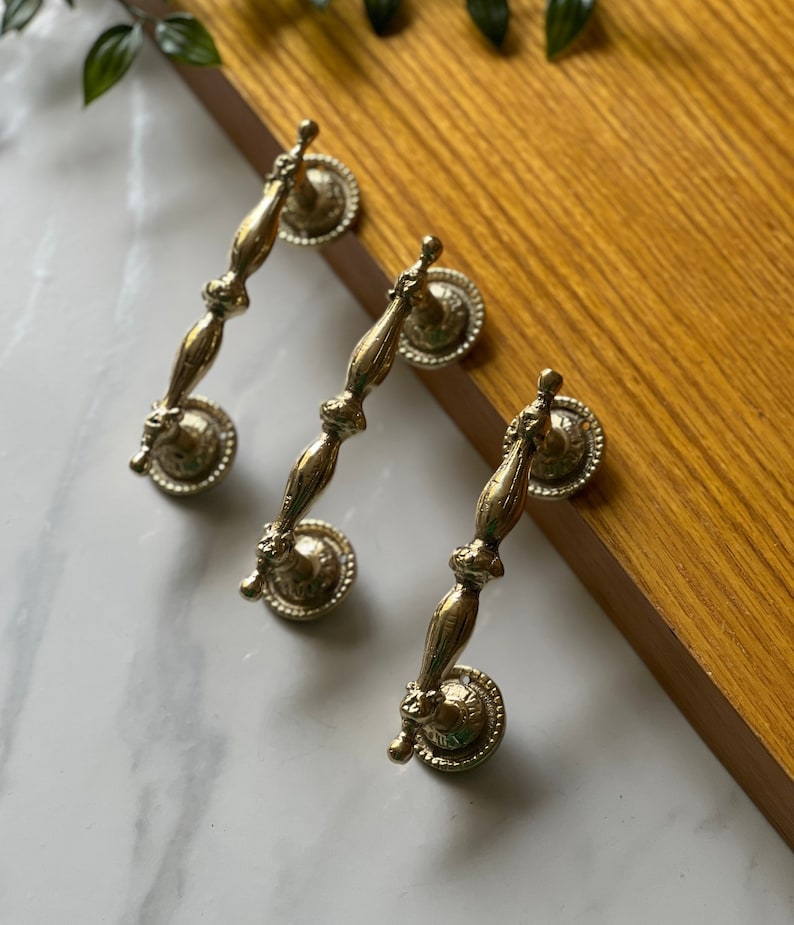 Drawer Handles Antique Brass Drawer Pulls Moroccan Handmade Kitchen Cabinet Handles Dresser Knob ...