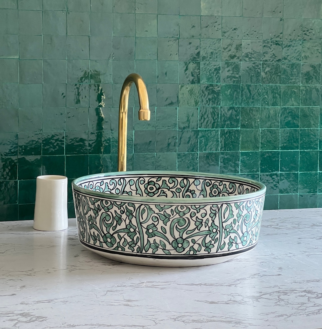Bathroom Vessel Sink, Ceramic Basin, Antique Sink, Sink Bowl, Hand Wash ...
