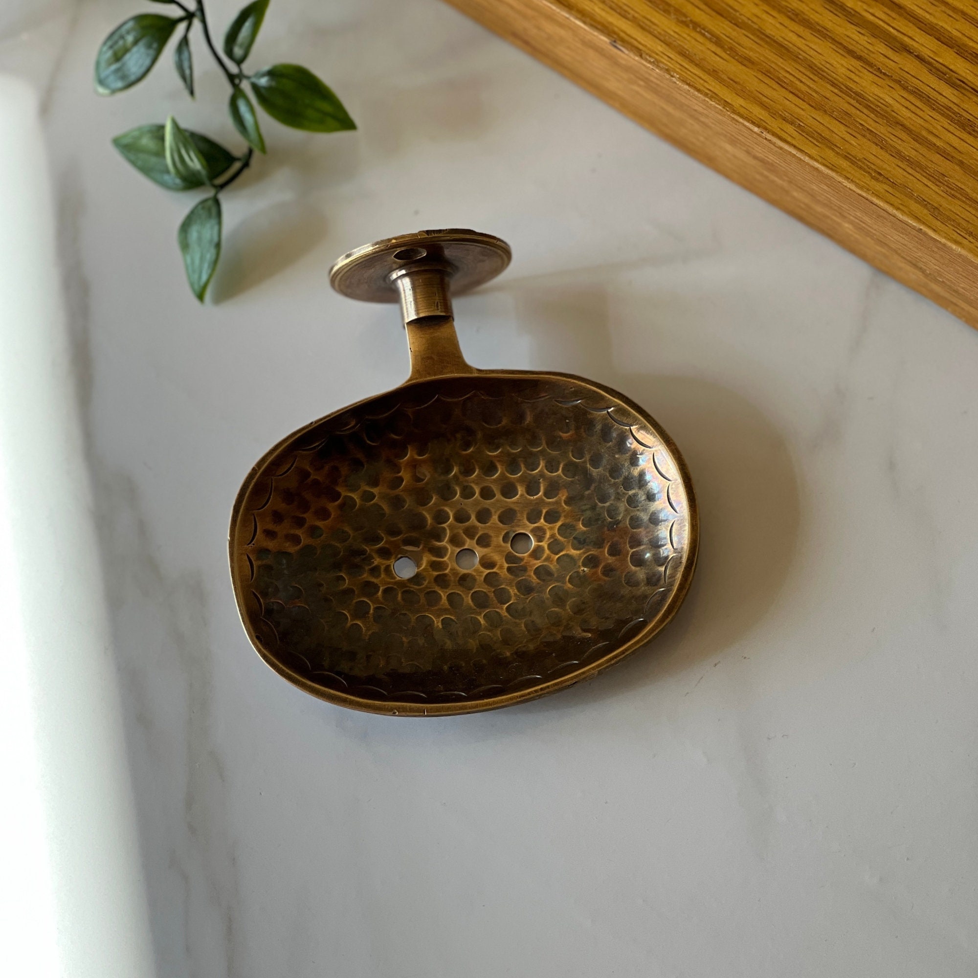 Wall Mounted Soap Holder, Antique Brass Soap Dish, Unlacquered Brass ...