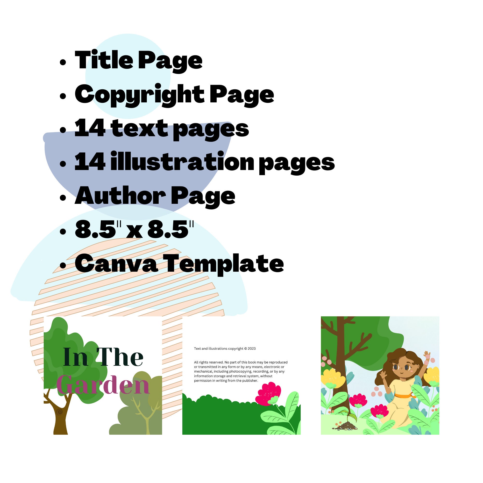 Kids Book Template,8.5 X 8.5 Inch Picture Book Template, Canva, KDP ...
