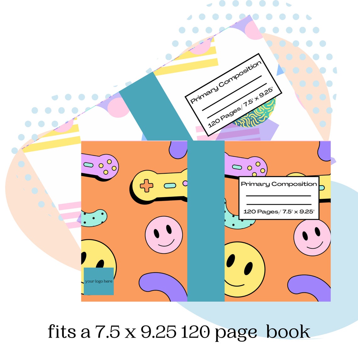 Primary Composition Notebook Kdp Cover Template Kdp Template Etsy