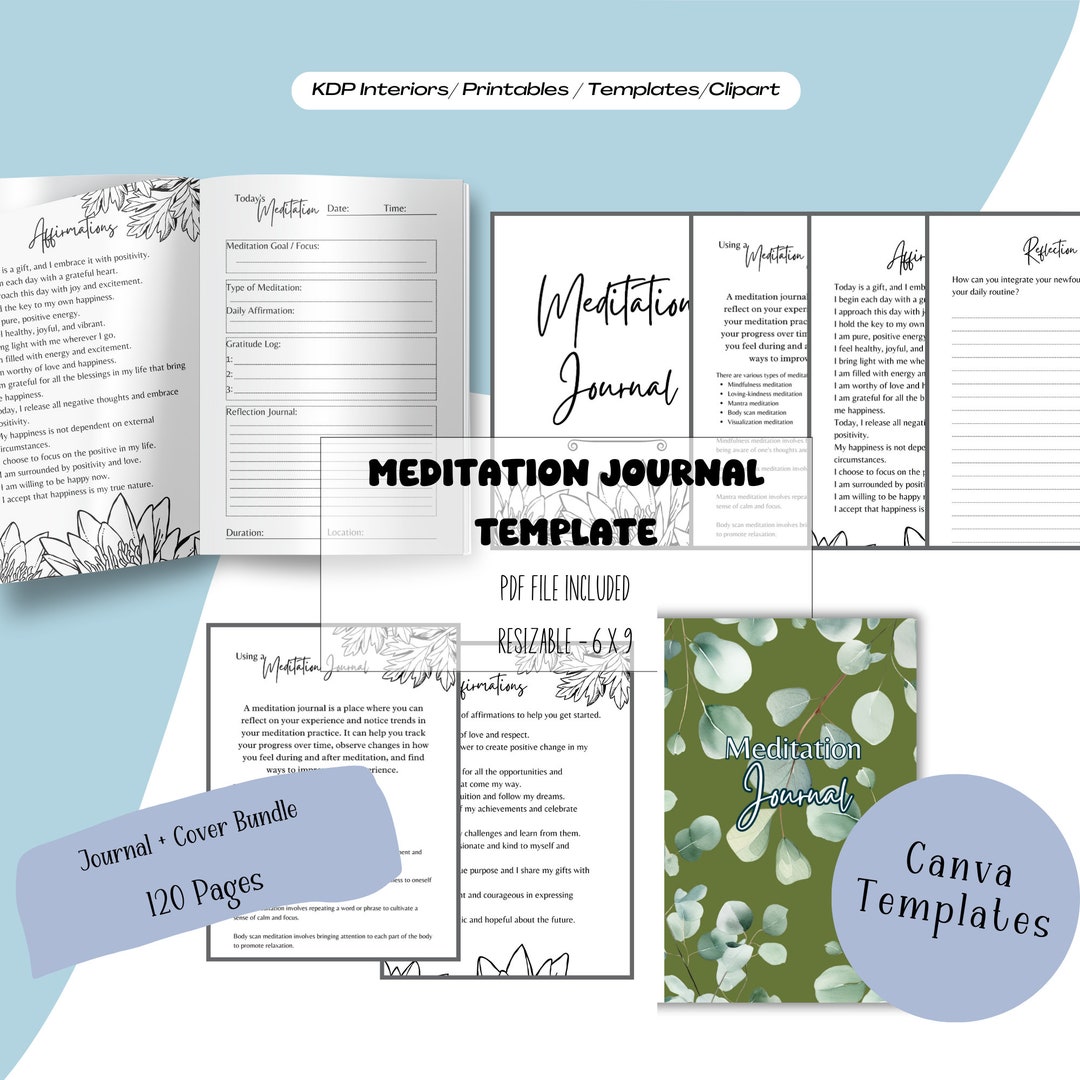 Meditation Journal Template, 6 X 9 KDP Interior Template, Printable ...
