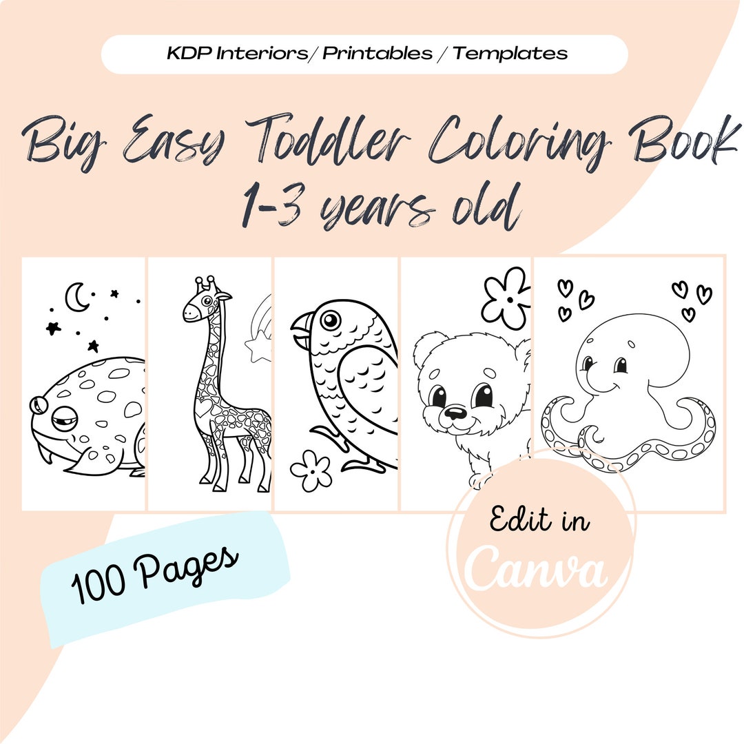 Toddler Coloring Pages KDP Template, KDP Coloring Book Interiors ...