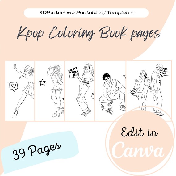 K-pop Coloring Book KDP Template KDP Interior KDP Coloring - Etsy