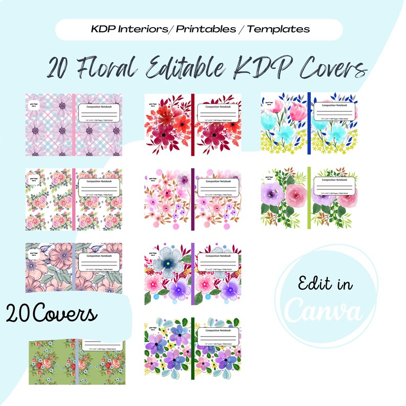 Kdp Template For Composition Notebook Covers Kdp Cover Etsy