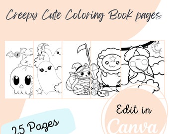 Cute Creepy Coloring Book - Etsy