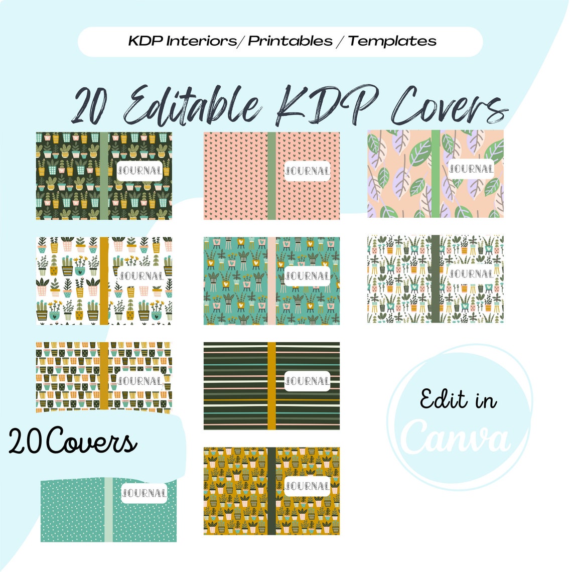 Kdp Covers Edit In Canva Kdp Book Covers Book Cover Kdp Etsy Uk