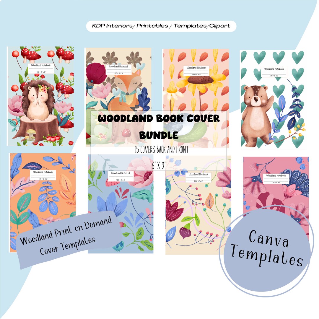 KDP Template Designs, Woodland Themed KDP Cover, KDP Low Content, Cover ...