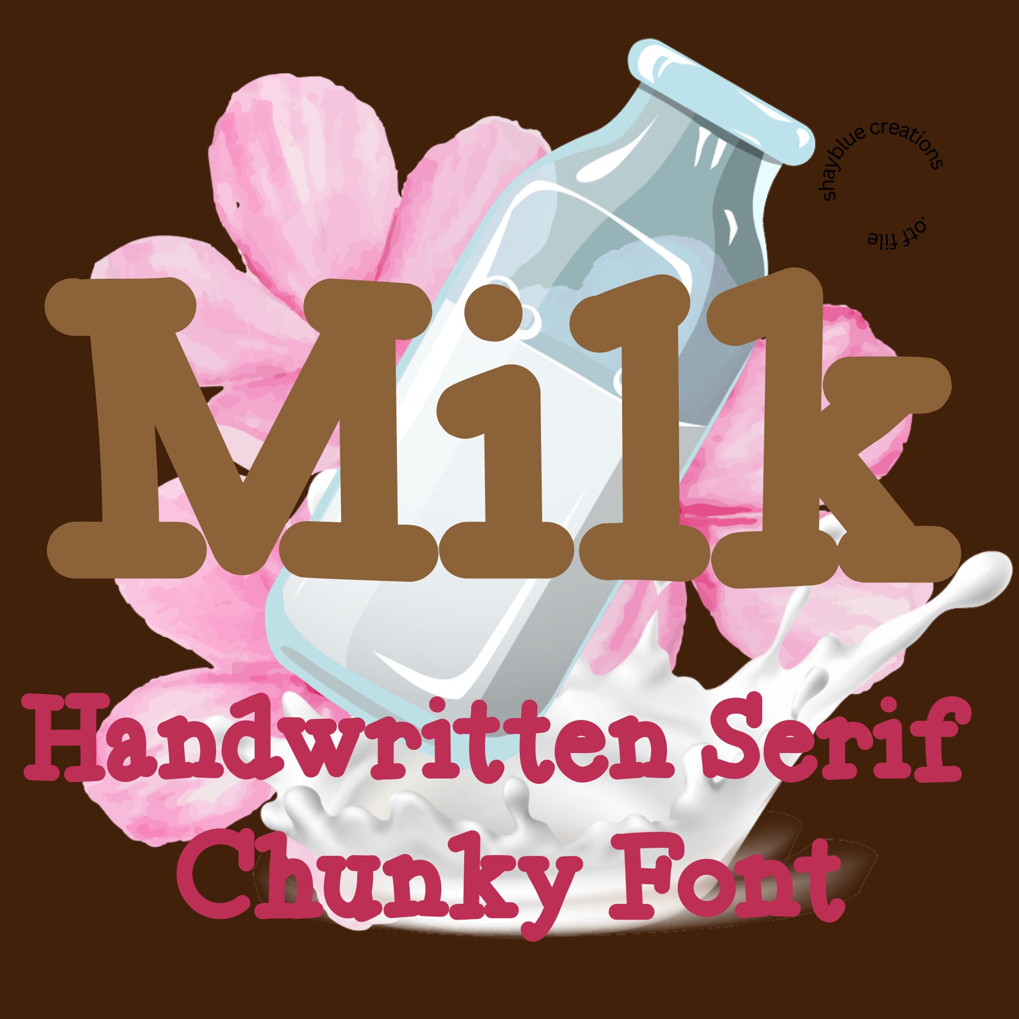 Milk a Chunky Serif Handwriting Font Bold Handwritten Display - Etsy