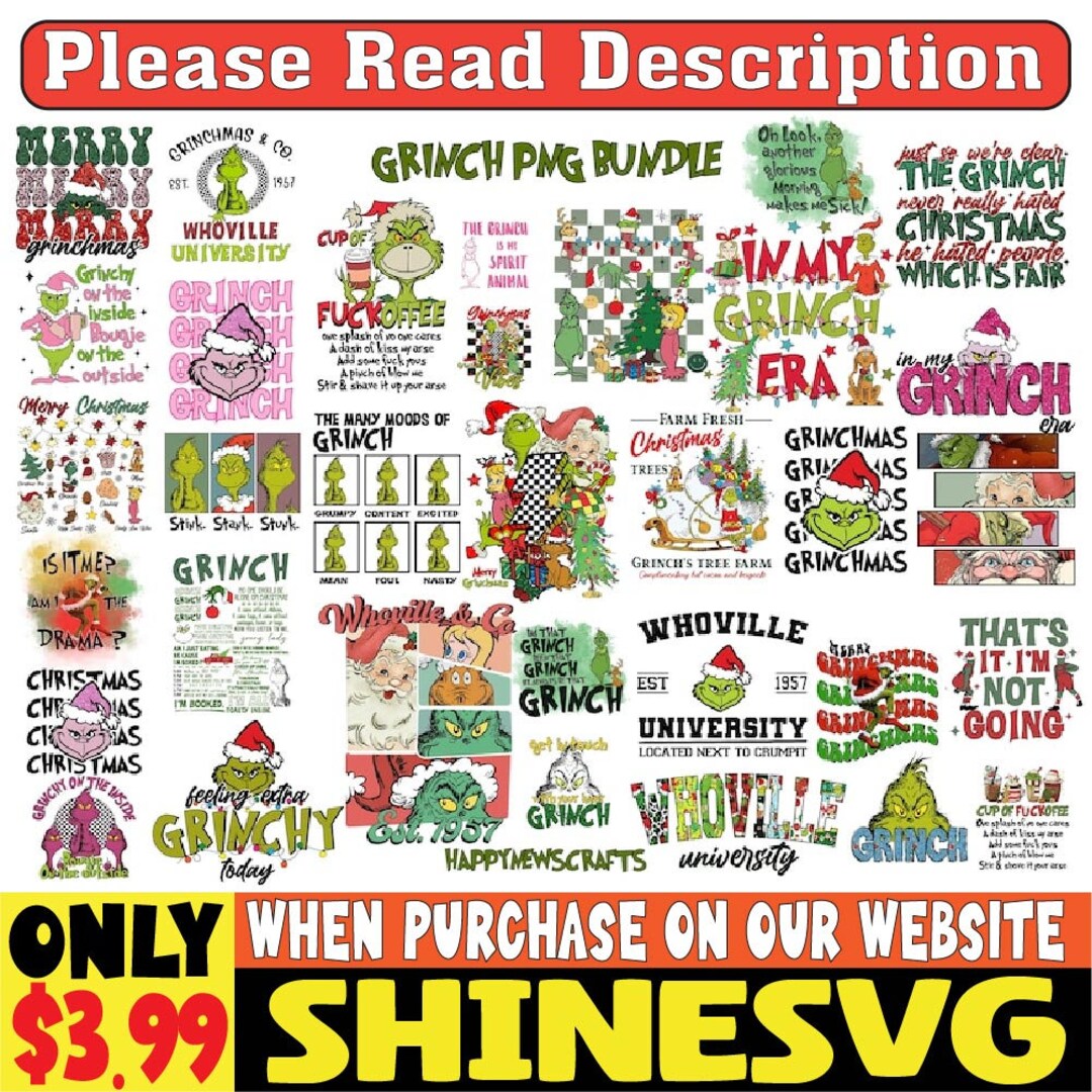 Grinc Png Bundle Merry Grincmas Png Retro Christmas Png - Etsy