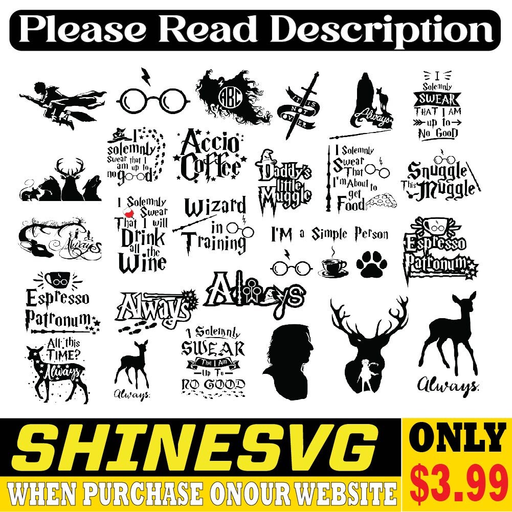 Bundle 27 Files Harry Potter SVG PNG DXF Harry Potter Svg - Etsy