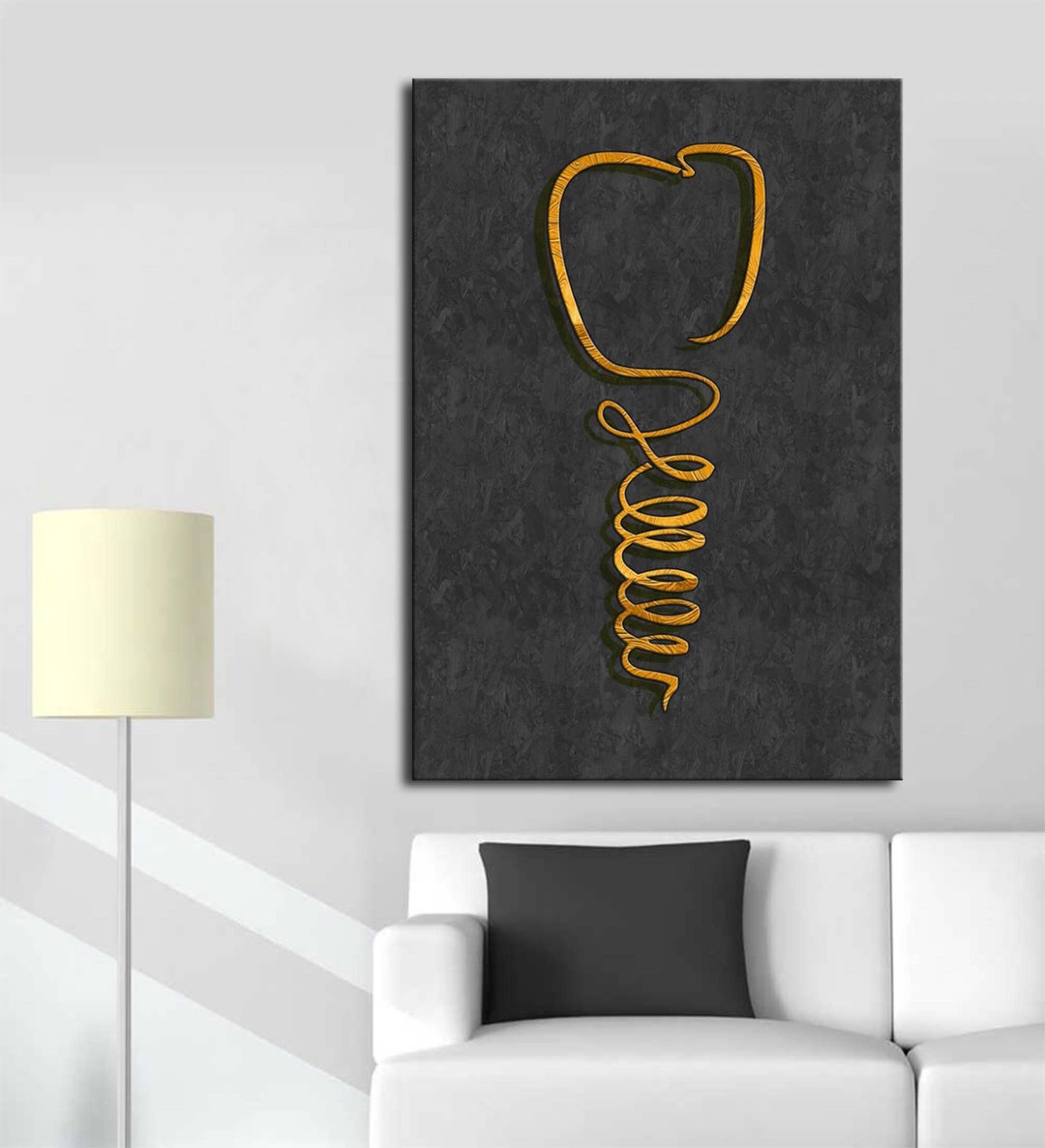 Implant Decorative Tooth Art, Dental Clinic Canvas Wall Art, Dentistry ...