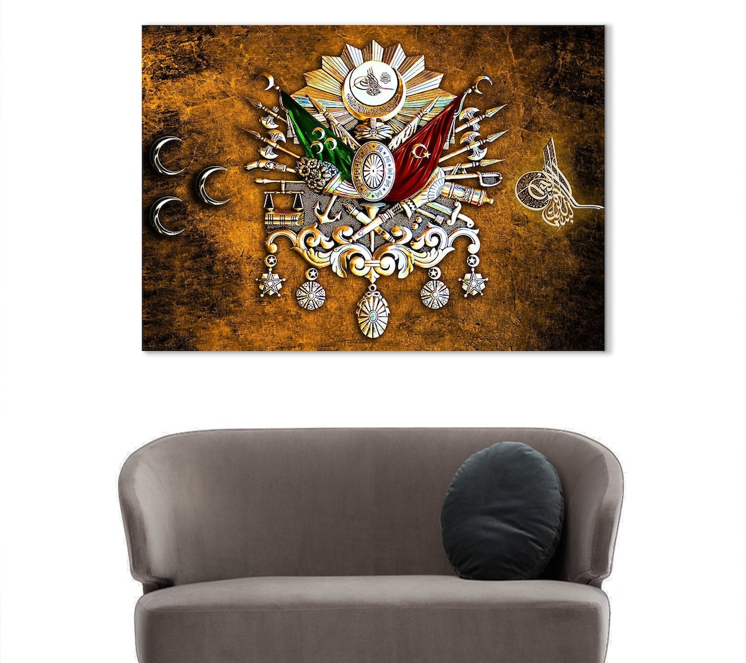 Ottoman Symbol, 3 Crescents, Sultan's Signature Special Design Canvas ...