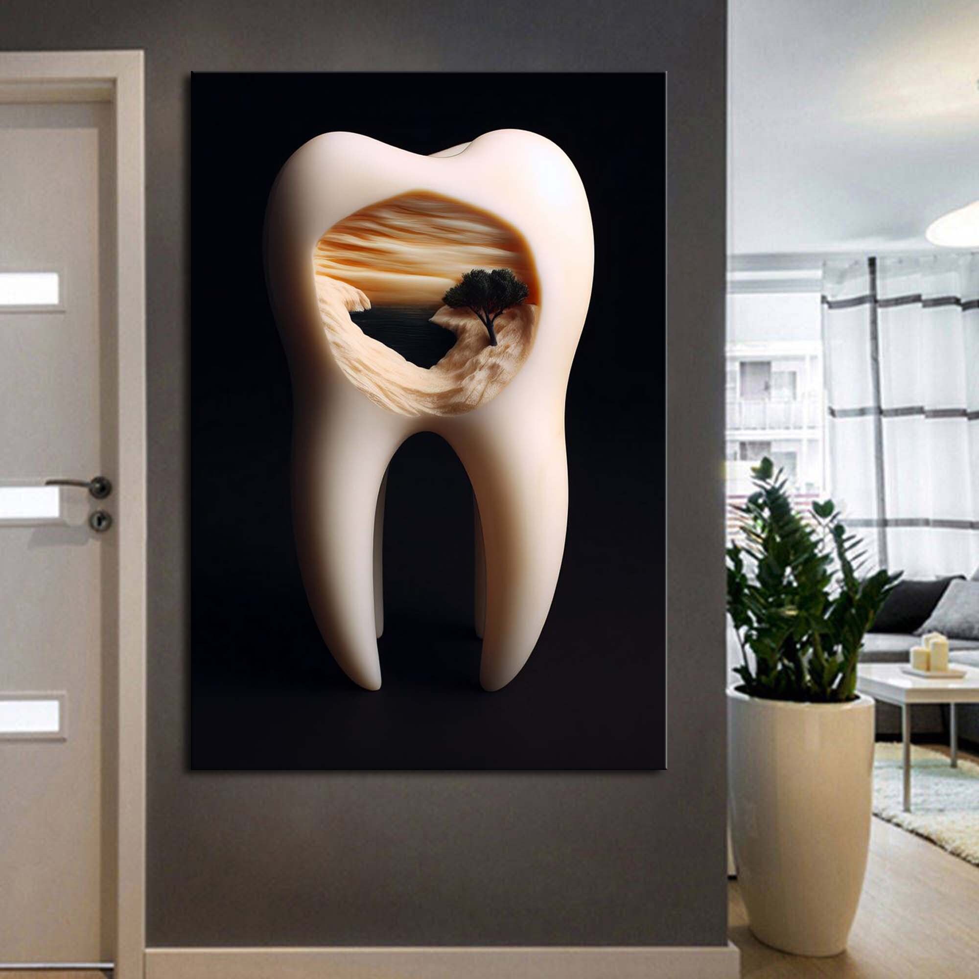 Nature Inside Tooth Canvas Wall Art, Tooth Canvas Wall Art, Abstract ...