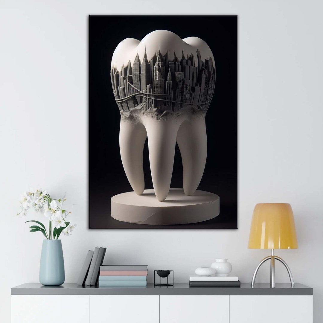New York City Designed Inside Molar Tooth Canvas Wall Art, Dentist ...