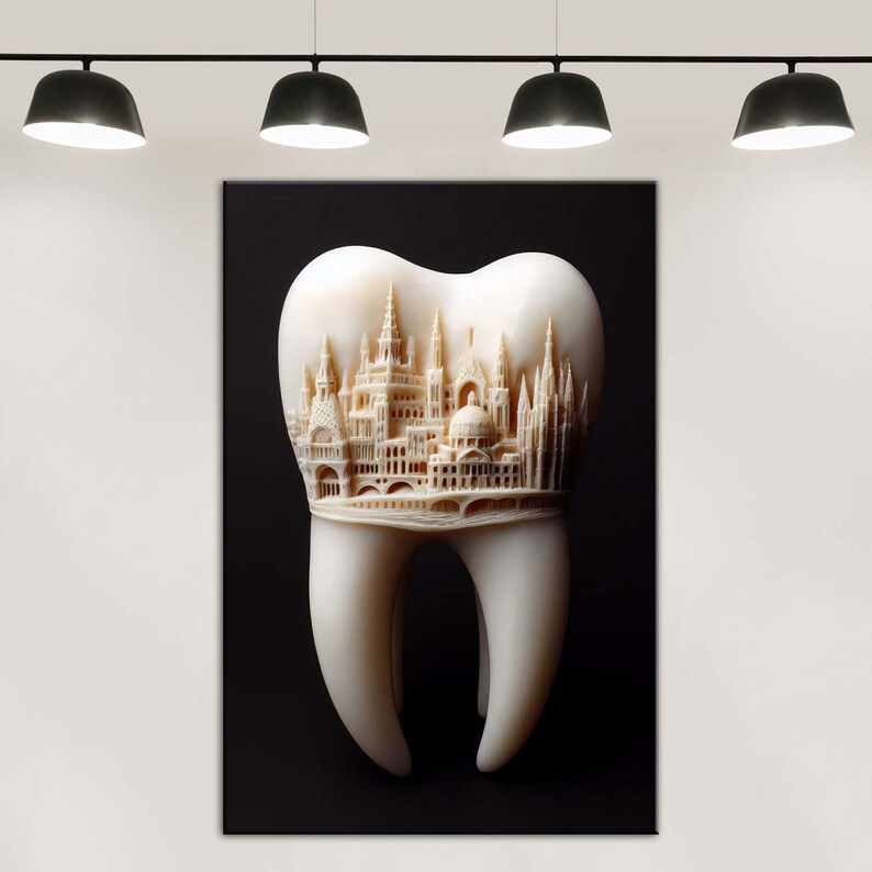 City Inside Tooth Canvas Wall Art, Tooth Canvas Wall Art, Tour dans ...