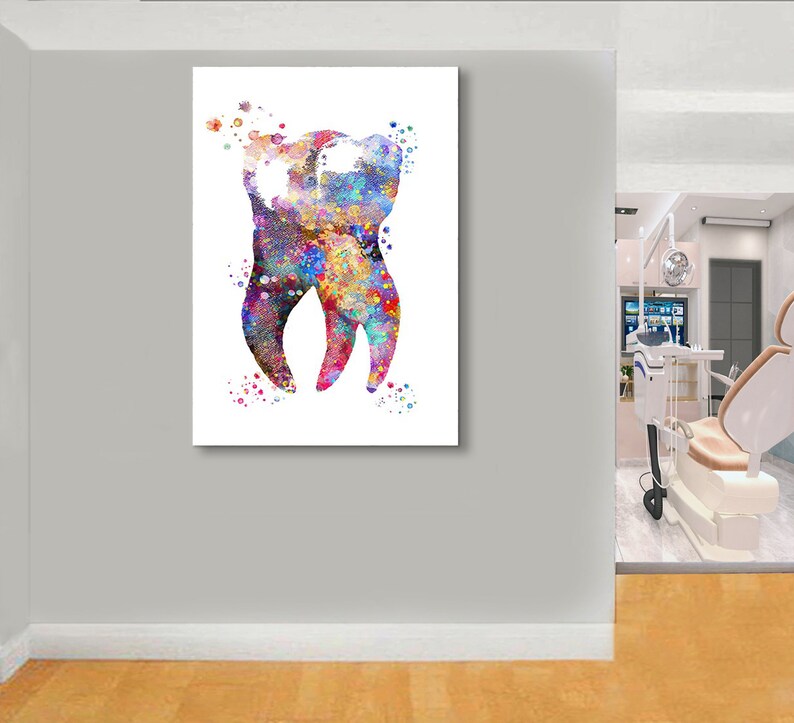 Abstract Dental Clinic, Teeth, Tooth, Dentist, Dental Art Canvas Wall ...