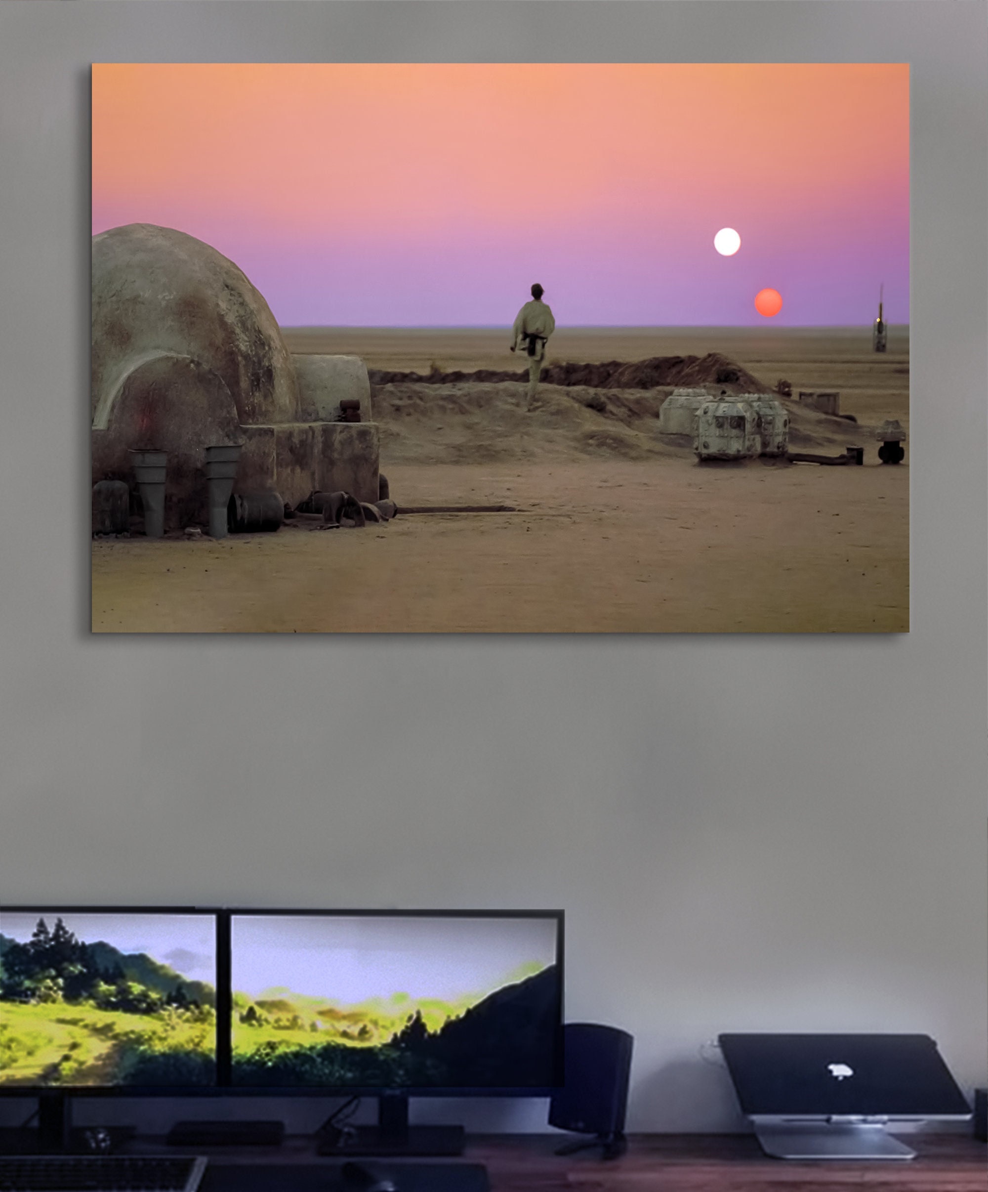 Sunset of Tatooine Two Suns of Tatooine Evening Canvas Wall - Etsy ...