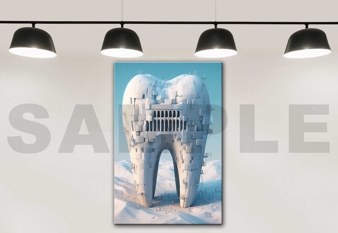 People Built Tooth Canvas Wall Art, Embroidered Canvas Wall Art ...