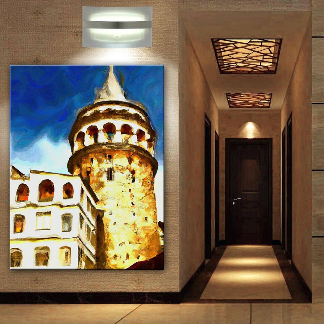 Galata Tower Classical Painting Canvas Wall Art,istanbul, Turkiye ...