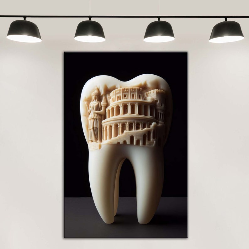 Roma Inside Tooth Canvas Wall Art, Tooth Canvas Wall Art, Abstract ...