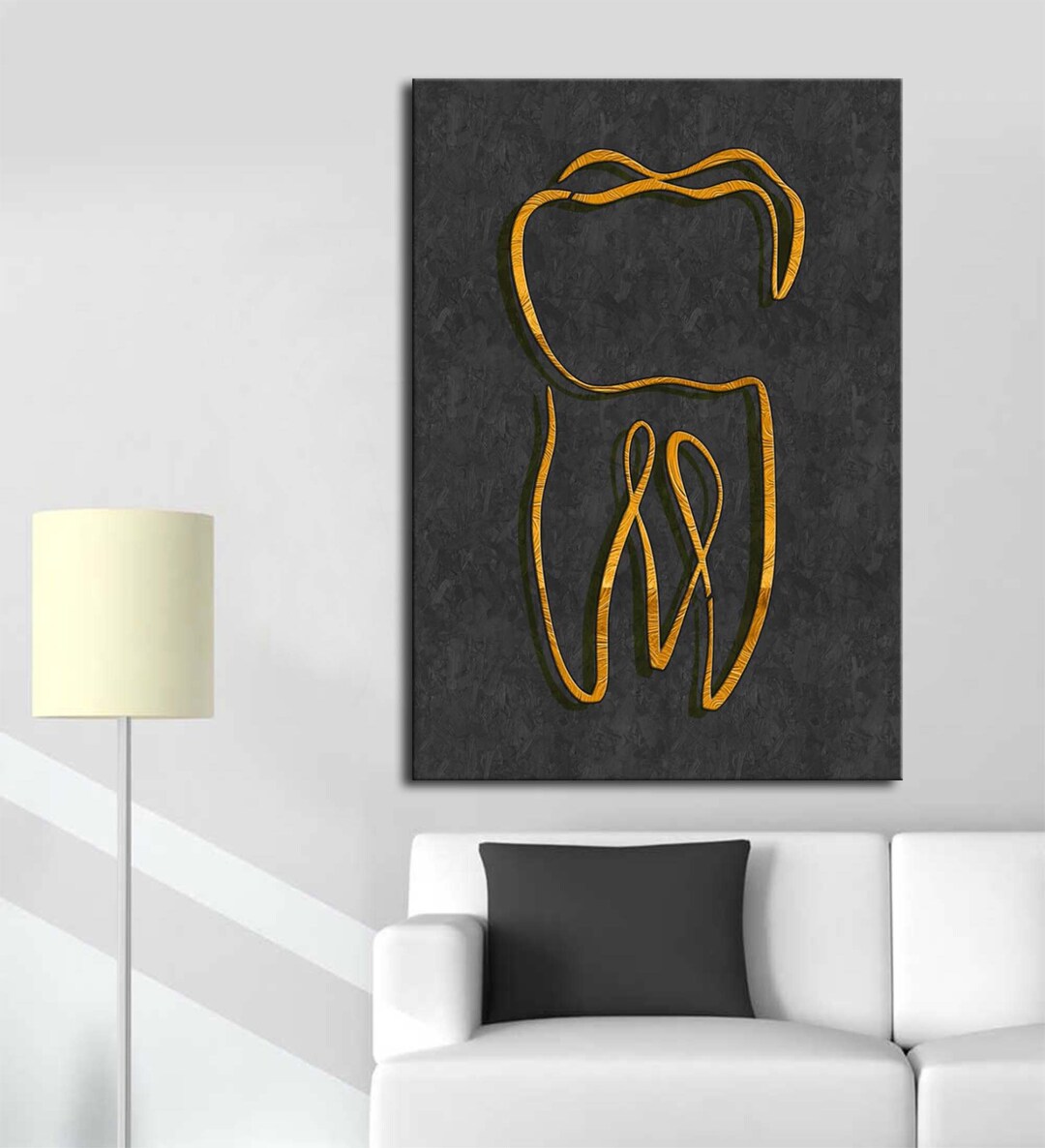 Abstract Molar Tooth Art, Dental Clinic Canvas Wall Art, Dentist ...