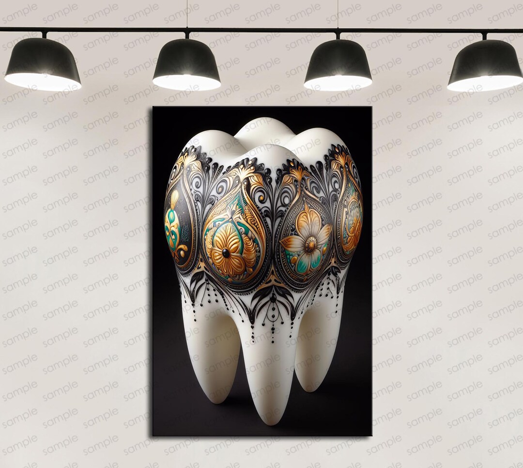 Abstract Baroque Design Teeth With Traditional Tile Design CANVAS Wall ...