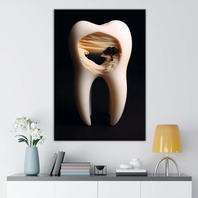 Nature Inside Tooth Canvas Wall Art, Tooth Canvas Wall Art, Abstract ...